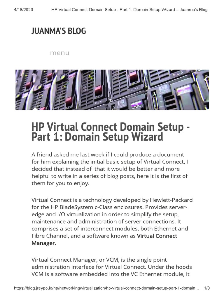 HP Virtual Connect Domain Setup - Part 1 - Domain Setup Wizard - Juanma's Blog | PDF | Domain ...