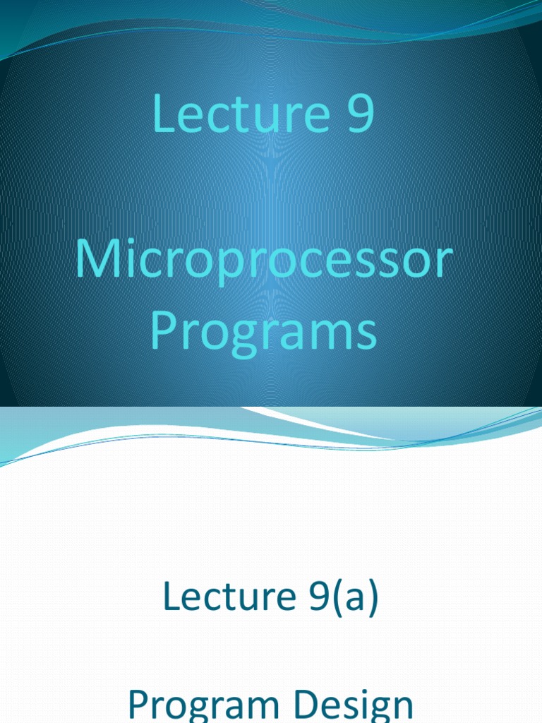 Lecture 9 Microprocessor Programs | PDF | Computer Architecture ...