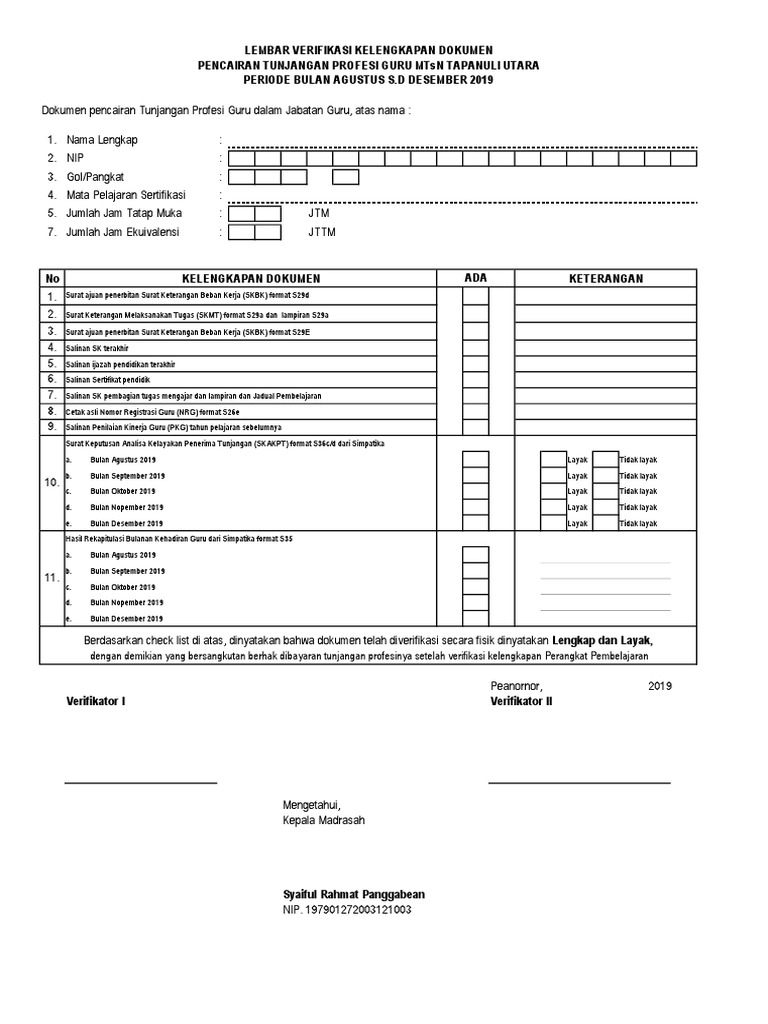 Verification of Documents for Disbursement of Teacher Professional ...