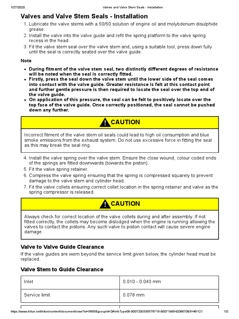 Valve Stem Seal Installation Guide | PDF | Valve | Piston