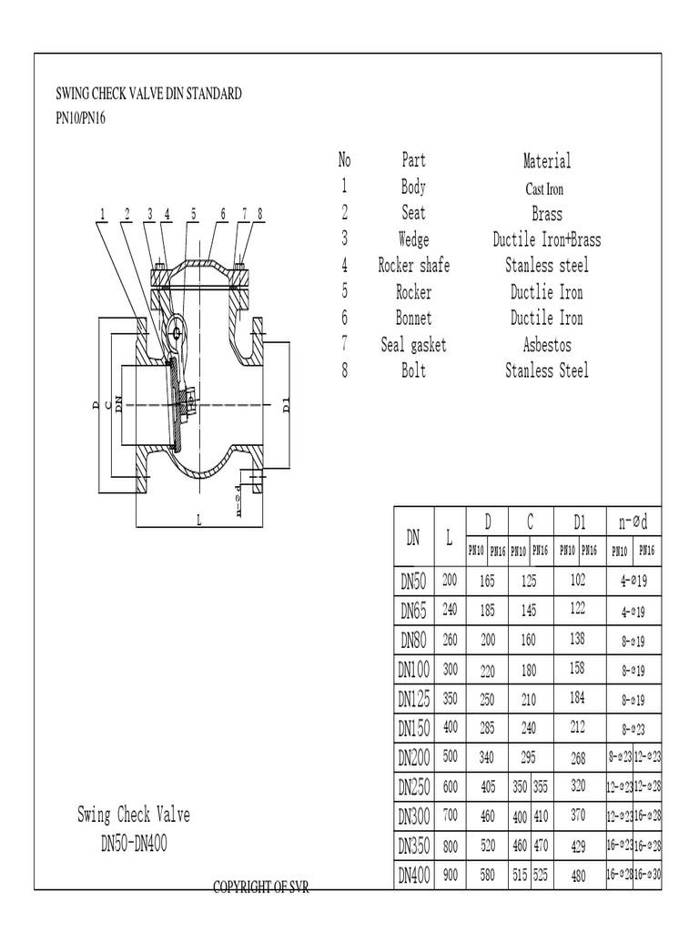 Swing Check Draw | PDF | Valve | Metals