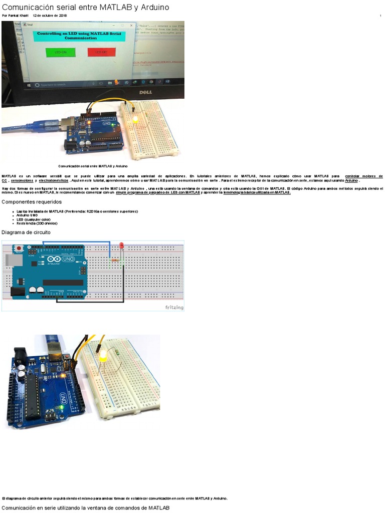 Comunicación Serial Entre Matlab Y Arduino Pdf Ventana Informática Arduino