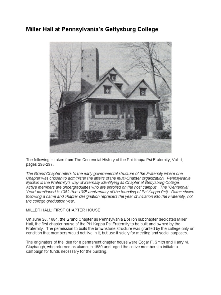 Miller Hall History | PDF | Fraternities And Sororities