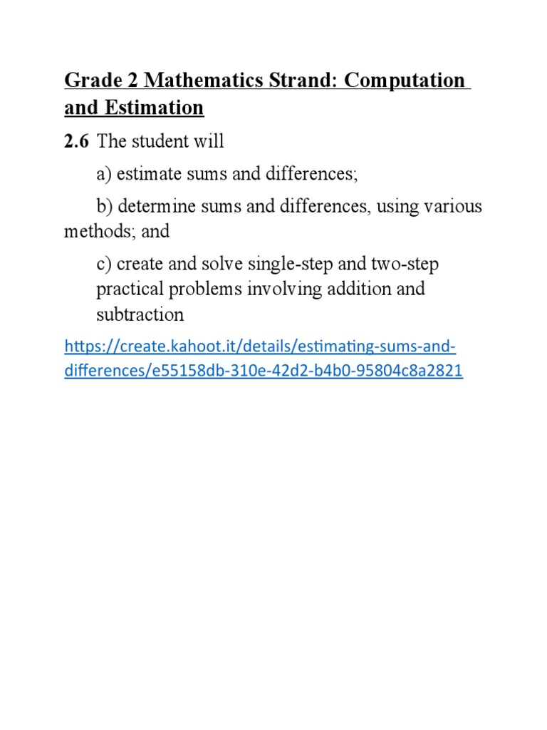 Grade 2 Mathematics Strand | PDF
