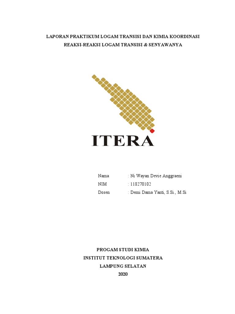 Laporan Praktikum Logam Transisi Dan Kimia Koordinasi | PDF