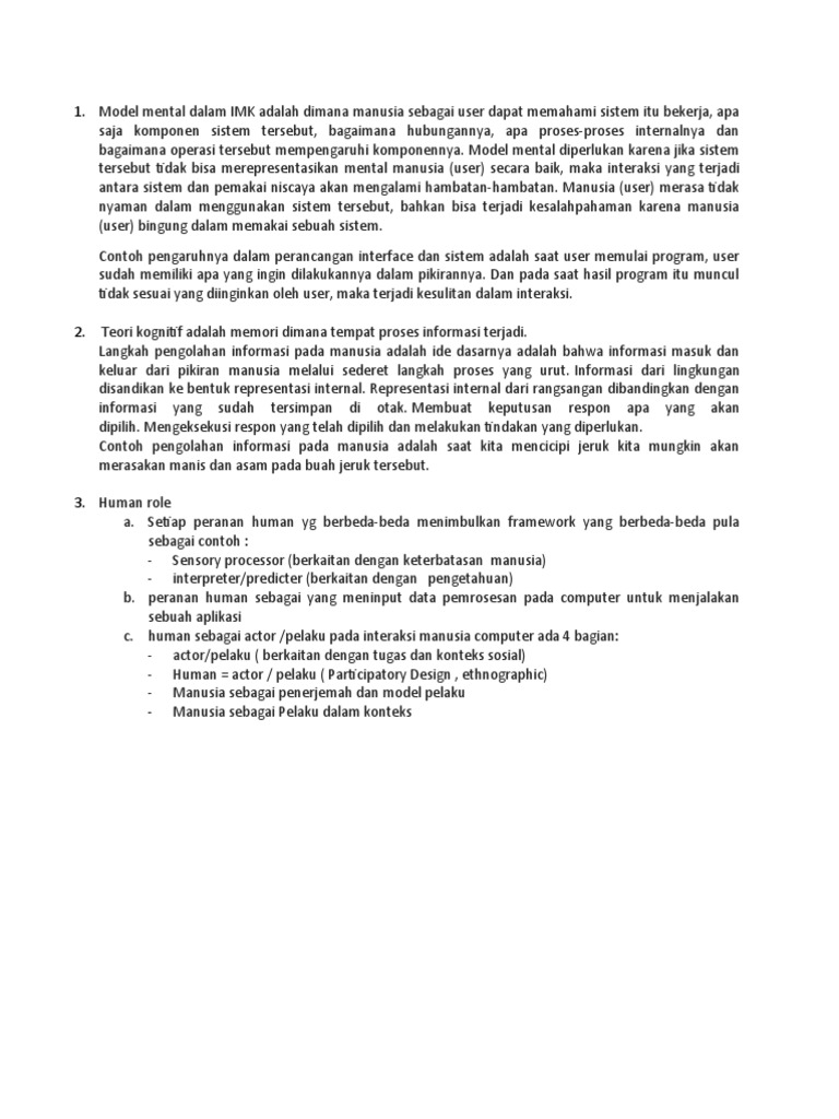 Model Mental dalam Interaksi IMK | PDF | Karier & Perkembangan | Sains ...