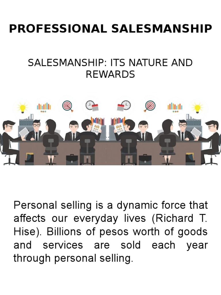 Professional Salesmanship: Salesmanship: Its Nature and Rewards | PDF ...
