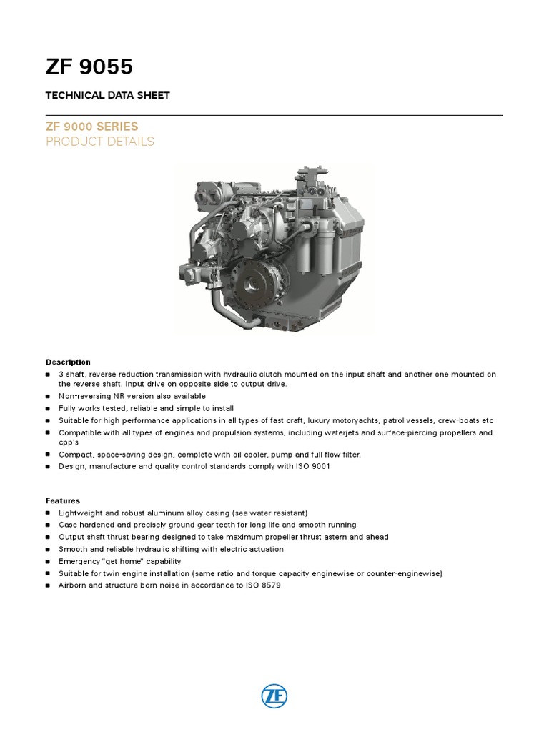 ZF 9000 Series: Product Details | PDF | Horsepower | Transmission ...