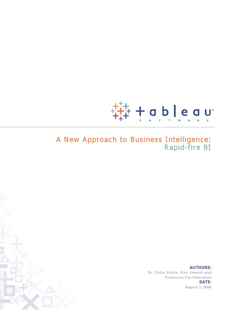 Rapid Fire BI A New Approach To Business Intelligence Tableau | PDF ...