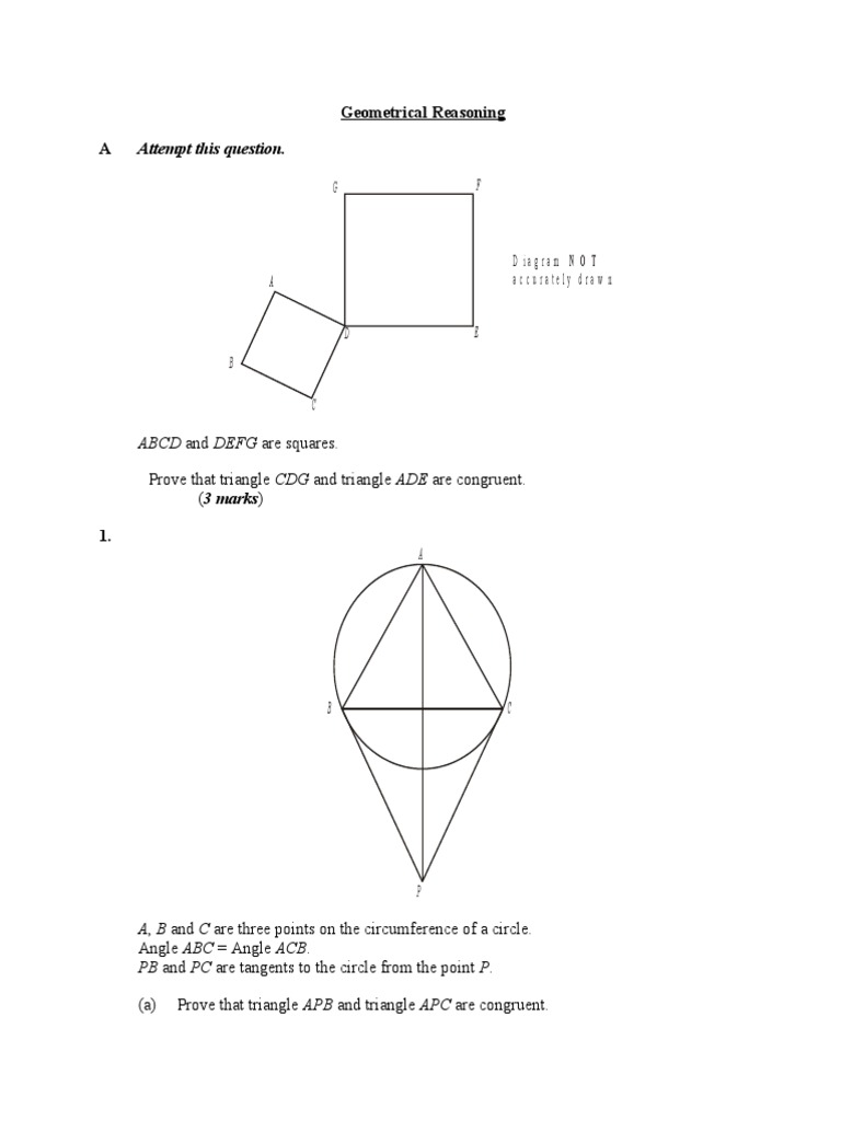 Attempt This Question.: Geometrical Reasoning A | PDF | Triangle | Circle