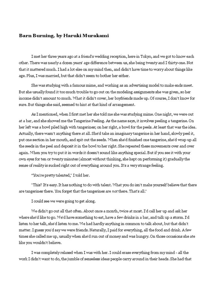 Barn Burning PDF | PDF