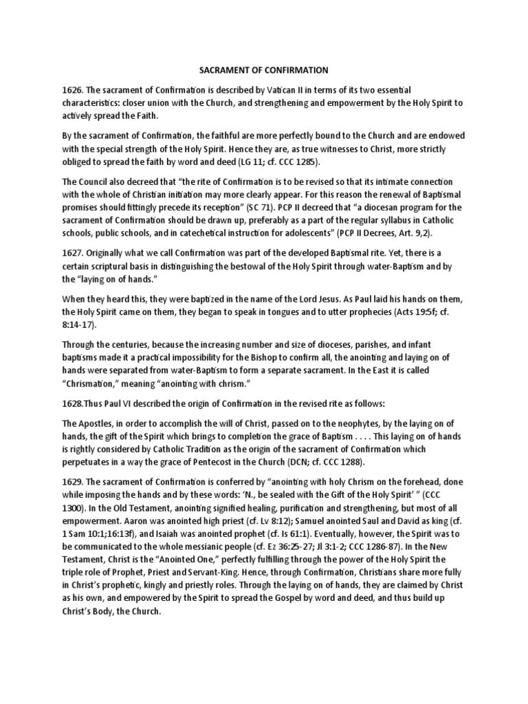 Sacrament of Confirmation | PDF | Confirmation | Anointing