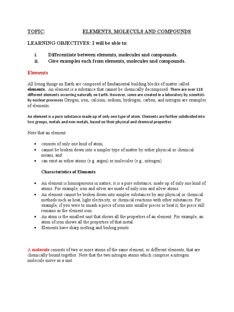 Year 8 Chmistry Note | PDF | Chemical Compounds | Chemical Elements