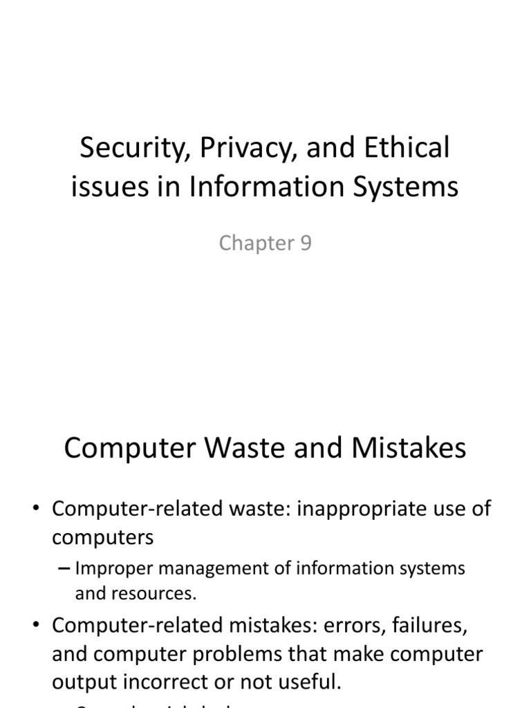 Security, Privacy, and Ethical Issues in Information Systems | PDF ...