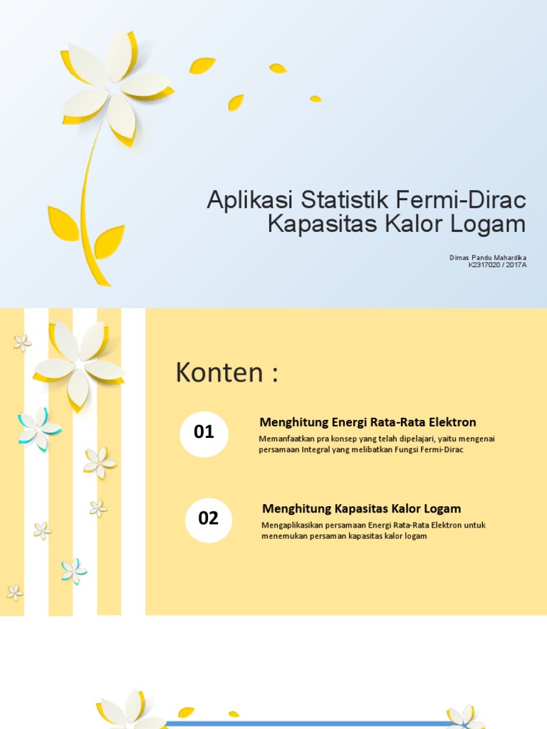 Aplikasi Statistik Fermi-Dirac Kapasitas Logam | PDF