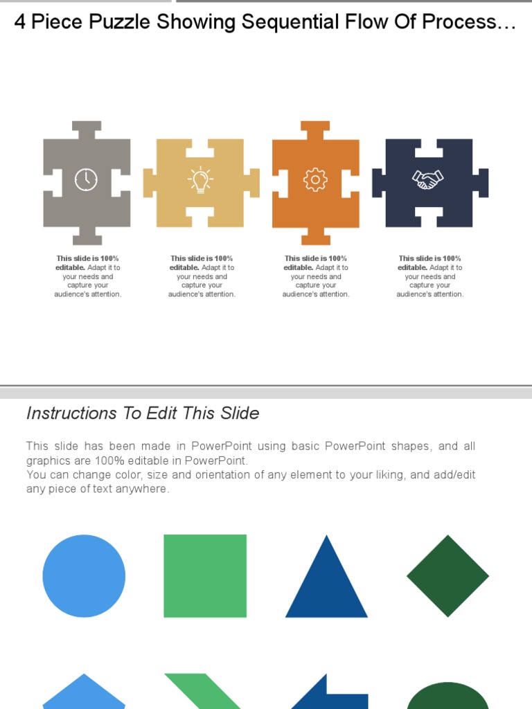 4 Piece Puzzle Showing Sequential Flow of Process With Respective Icon ...