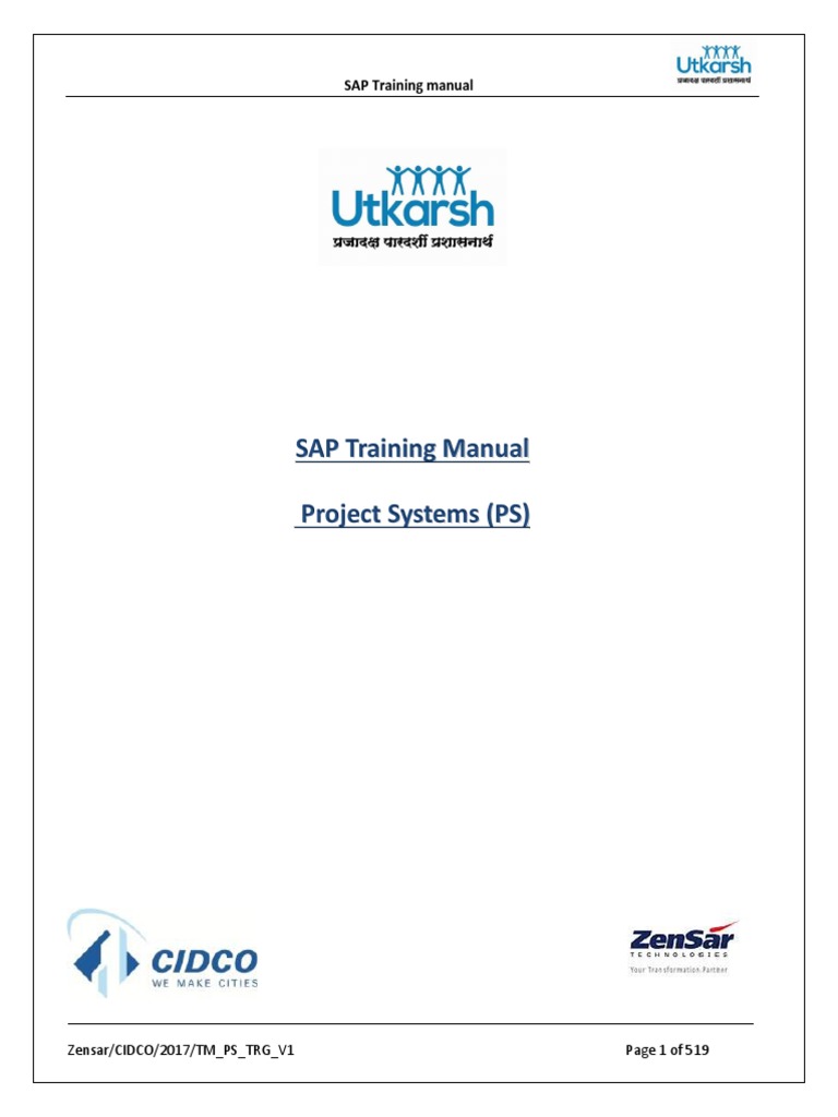 SAP PS Training Manual-V1 | PDF | System Software | Computing