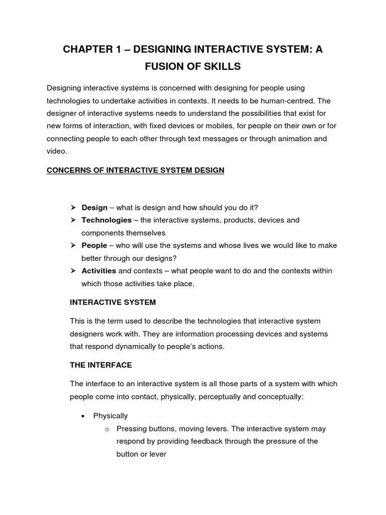 Designing Interactive System: A Fusion of Skills | PDF