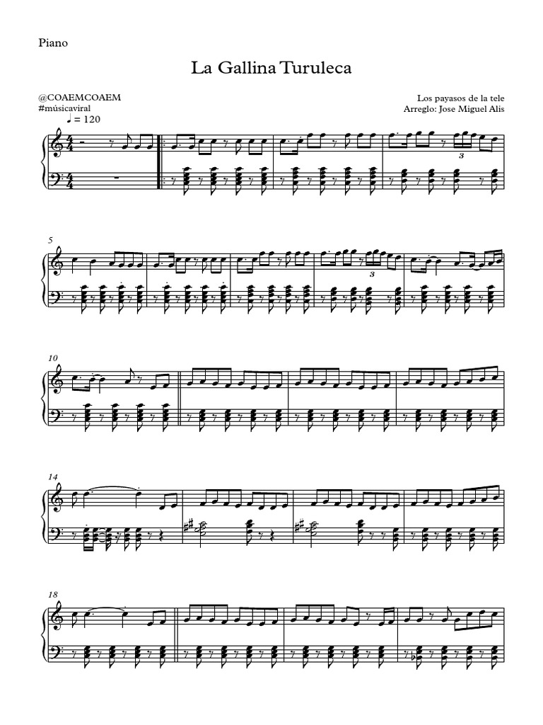 La Gallina Turuleca - Piano PDF | PDF