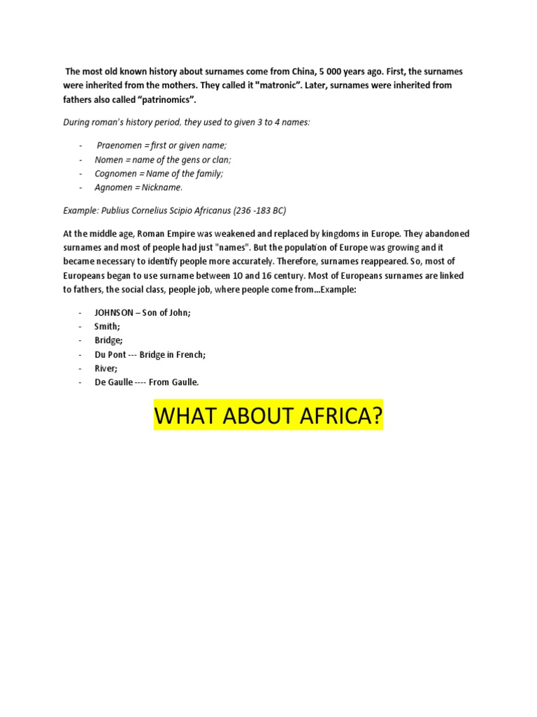 History of Surnames | PDF