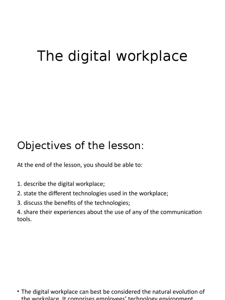 The Digital Workplace | PDF