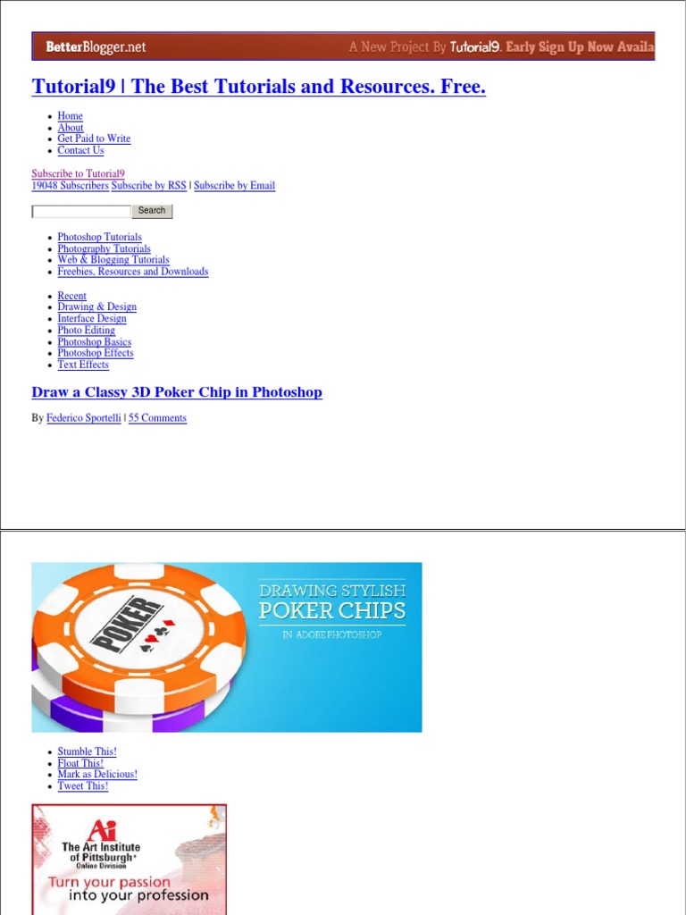 Tutorial9 - The Best Tutorials and Resources. Free.: Draw A Classy 3D Poker Chip in Photoshop ...