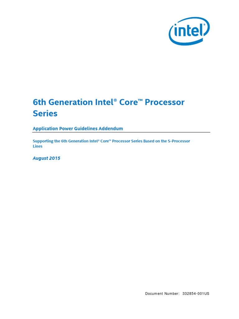 6th Gen Core Processor S Series Application Power Guidelines Addendum | PDF | Benchmark ...