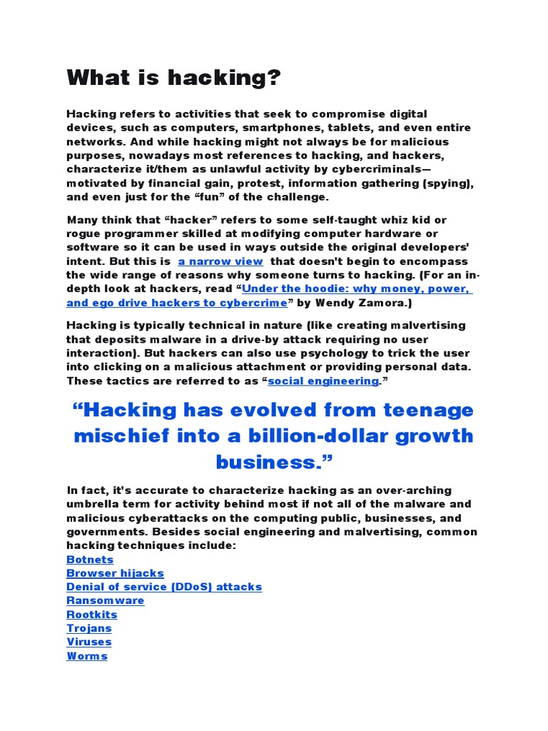 What Is Hacking | PDF | Security Hacker | Ransomware