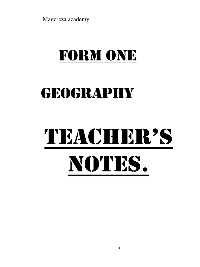 Geography Notes Form 1 | PDF | Fog | Atmosphere