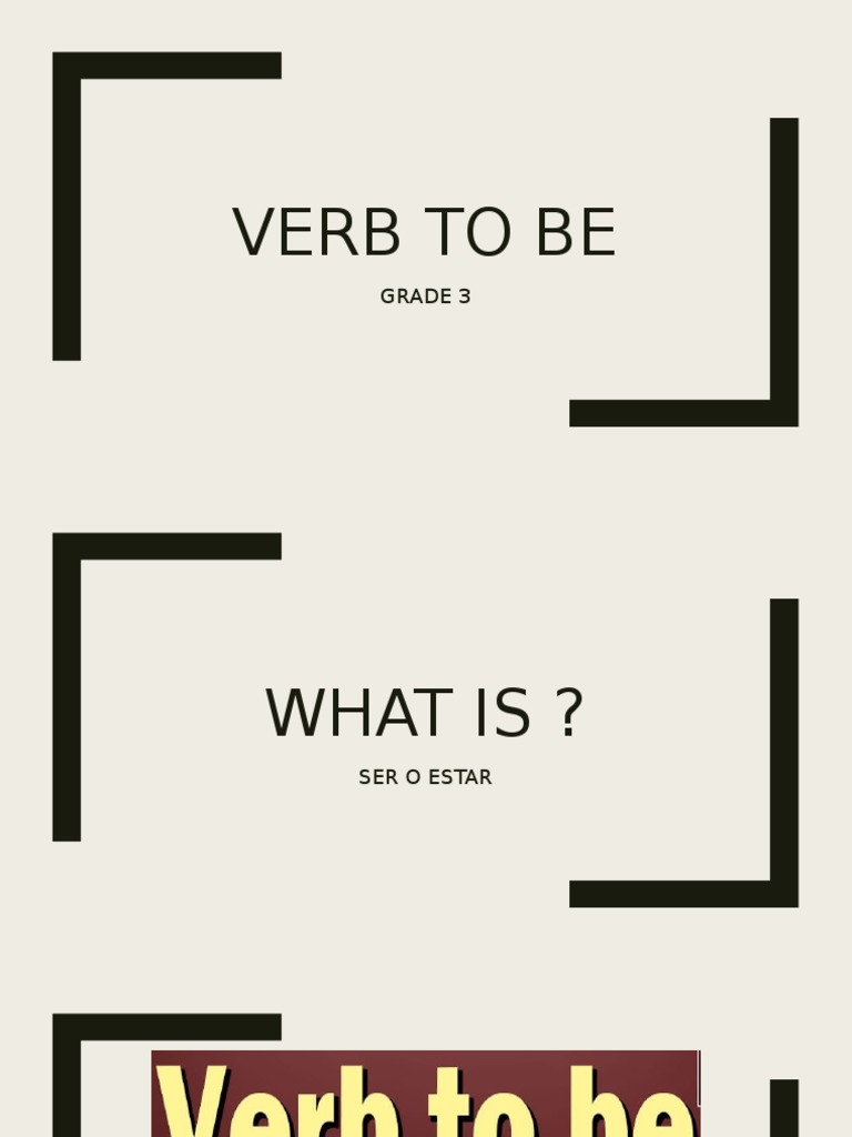 Verb To Be: Grade 3 | PDF