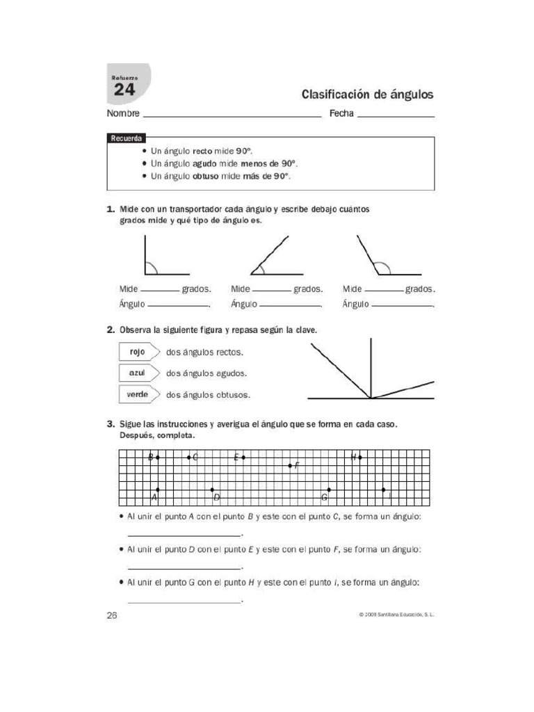 Actividad de Ángulos y Su Clasificación | PDF