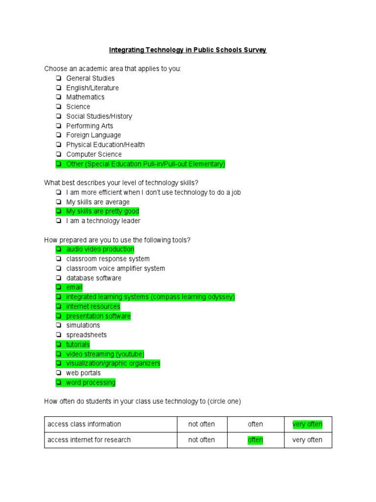 Technology Survey | PDF | Communication | Behavior Modification