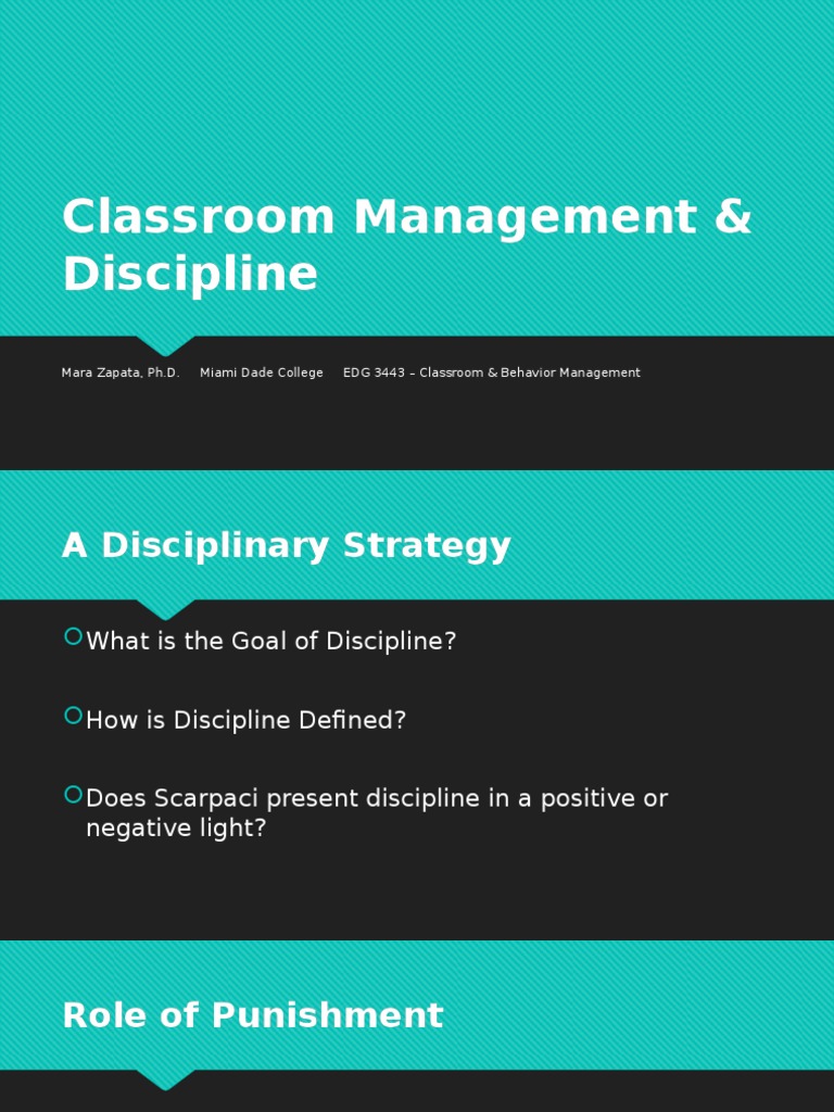 Classroom Management Discipline | PDF