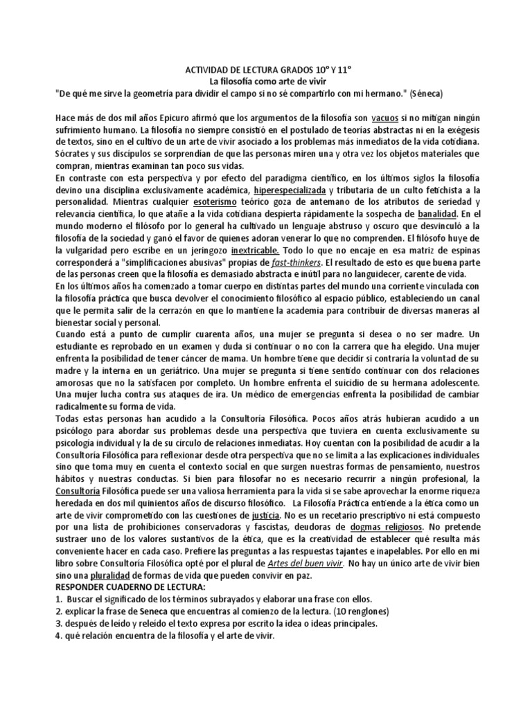 ACTIVIDAD DE LECTURA GRADOS 10 y 11° | PDF | Sicología | Justicia