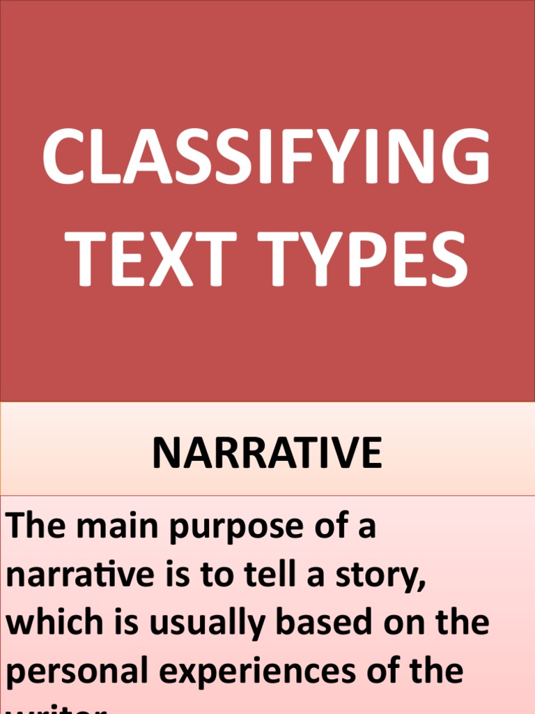 Classifying Text Types | PDF