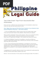 Bar Topnotchers Tips | PDF | Test (Assessment) | Law School