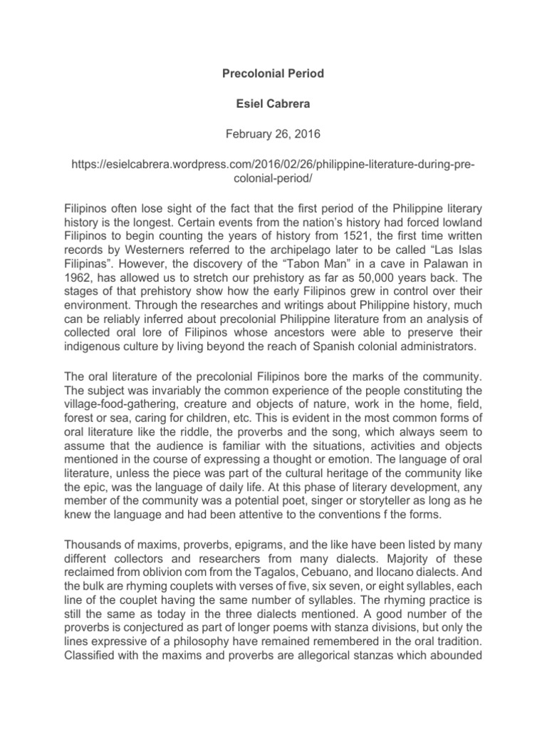 An In-Depth Exploration of Precolonial Philippine Literature and ...
