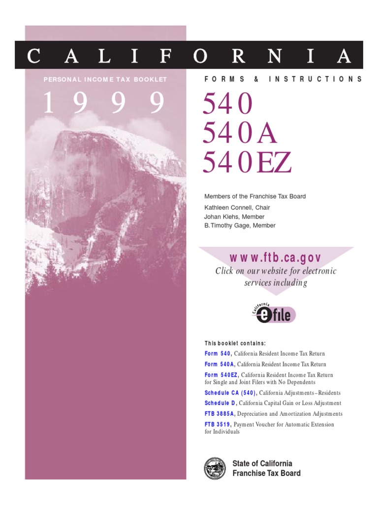 Resident Booklet - 1999 Personal Income Tax Booklet PDF | PDF | Irs Tax ...