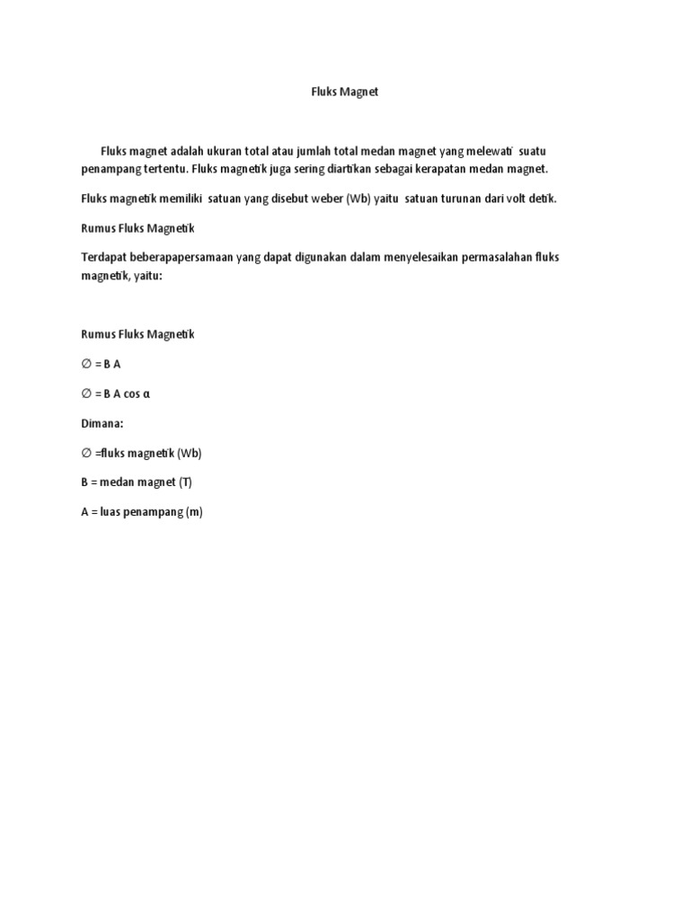 Fluks Magnet 1 | PDF