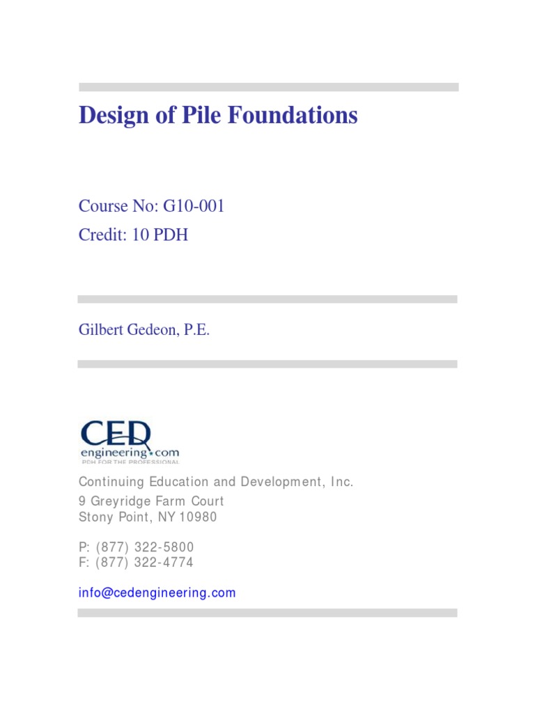 Design of Pile Foundations | PDF