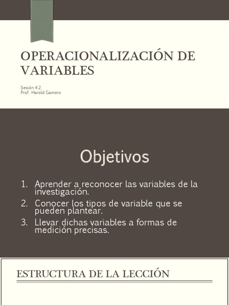 Operacionalización de Variables en Investigación | PDF | Medición ...