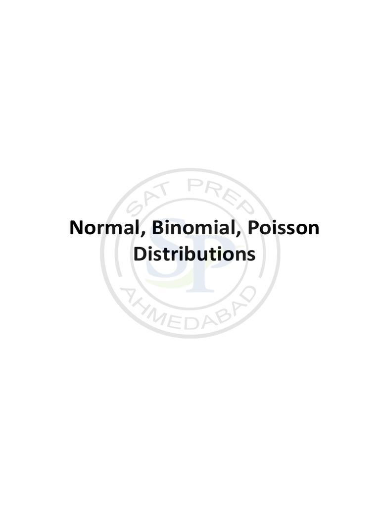 Normal, Binomial, Poisson Distributions | PDF | Probability ...