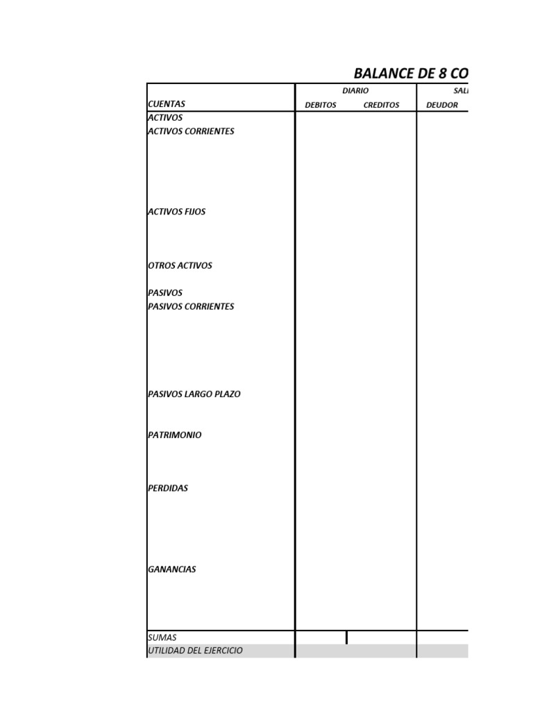 Formato Balance 8 Columnas Balance Clasificado y Estado de Resultado-1 ...
