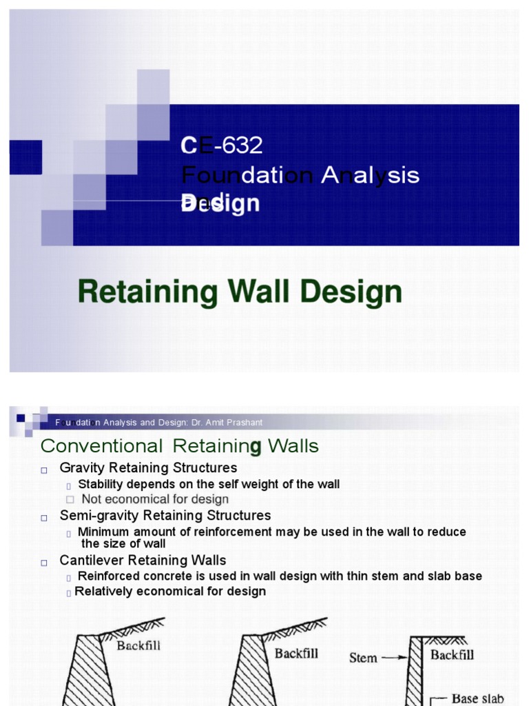 Retaining Wall Design | PDF | Civil Engineering | Building Engineering