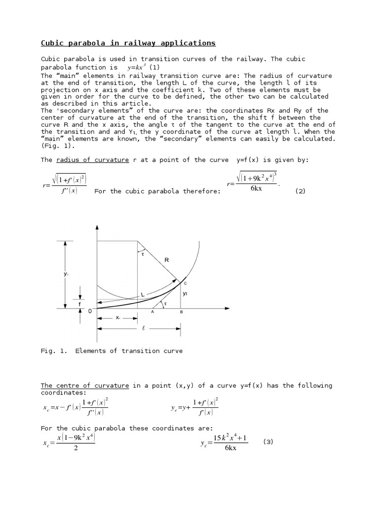 Cubic Parabola PDF | PDF | Curvature | Tangent