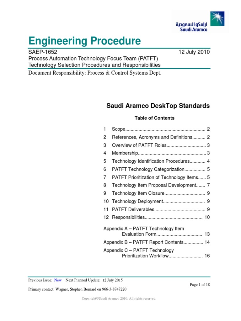 Engineering Procedure: Saudi Aramco Desktop Standards | PDF ...