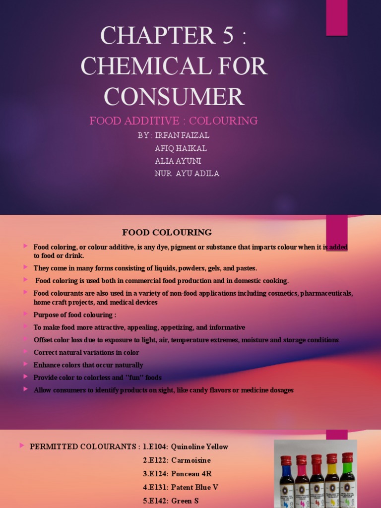 Chemical For Consumer: Food Additive: Colouring | PDF | Turmeric | Food ...