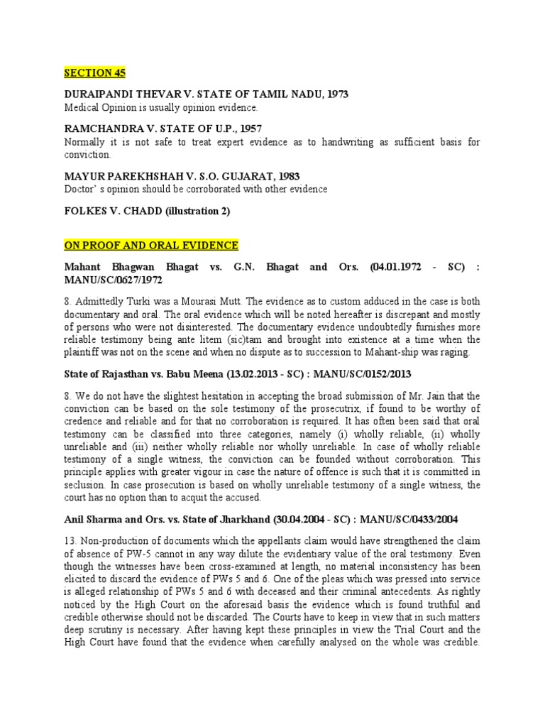 Evidence Cases | PDF | Burden Of Proof (Law) | Reasonable Doubt