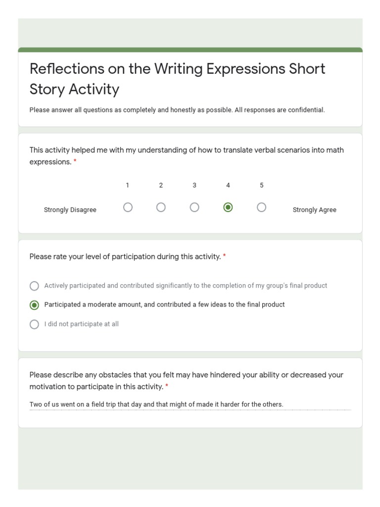 Reflections on Math Expressions Activity | PDF | Motivation | Motivational