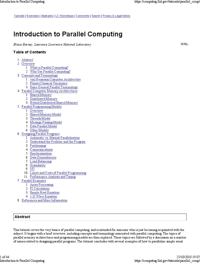 Introduction To Parallel Co... | PDF | Parallel Computing | Message ...